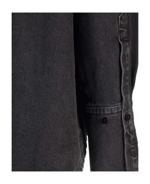 Attico Logo Embroidered Buttoned Denim Shirt