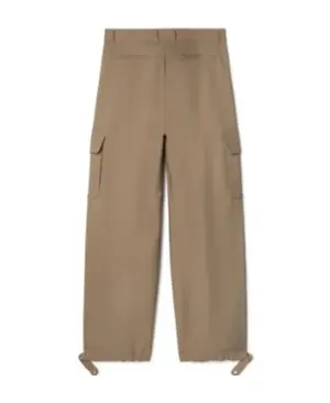 Off-White Beige Embroidered Cargo Trousers