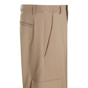Off-White Beige Embroidered Cargo Trousers