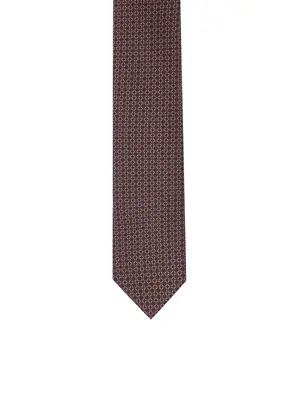 LARDINI Geometric-print Silk Tie