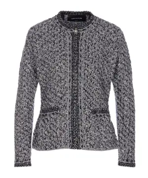 Fabiana Filippi Denim Effect Sequin Tweed Jacket