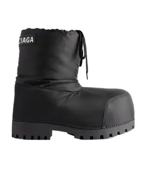 Balenciaga Logo Patch Alaska Ankle Boots - Black