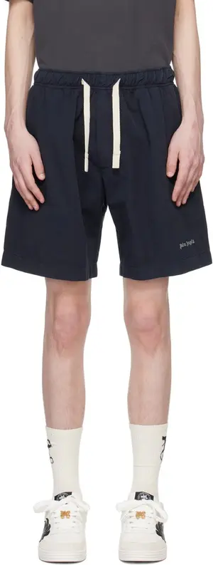 Palm Angels Logo Embroidered Drawstring Bermuda Shorts