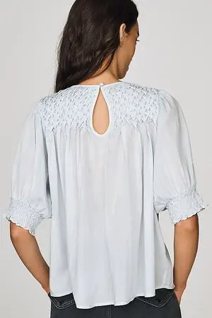 Anthropologie Smocked Swg Blouse