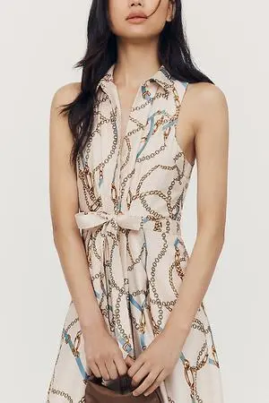 Maeve Satin Tie Twist Midi Dress