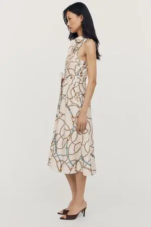 Maeve Satin Tie Twist Midi Dress