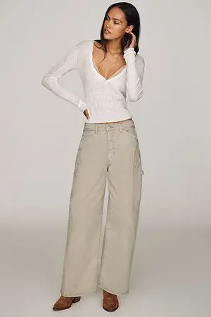 PILCRO Kayden Full Length Utility Barrel Pants - Elm
