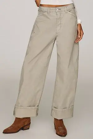 PILCRO Kayden Full Length Utility Barrel Pants - Elm