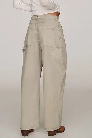 PILCRO Kayden Full Length Utility Barrel Pants - Elm