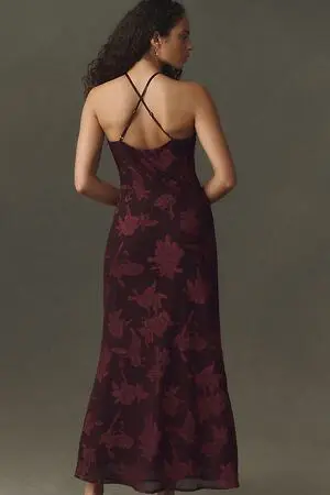 HUTCH Burnout Scarf Slip Dress