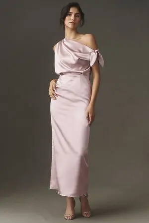 MARE MARE Off-shoulder Draped Maxi Dress - Pink