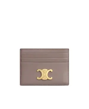 Celine Triomphe Card Holder In Shiny Calfskin