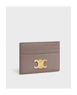 Celine Triomphe Card Holder In Shiny Calfskin