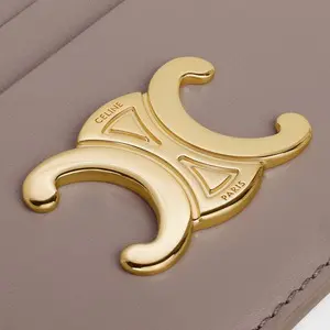 Celine Triomphe Card Holder In Shiny Calfskin