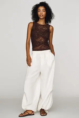 Anthropologie Lace Twist Pleat Top