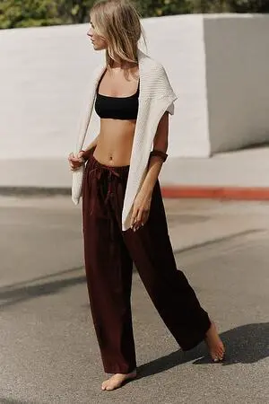 CELANDINE High-rise Pull-on Pants - Brown