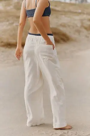 CELANDINE High-rise Pull-on Pants - Ivory