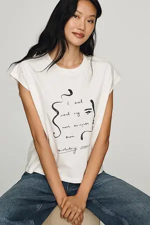 Anthropologie Kit Agar Graphic Cotton T-shirt