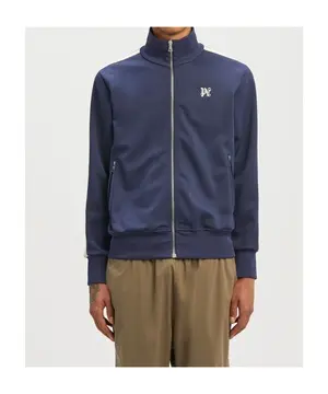 Palm Angels Logo Embroidered Zip-up Jacket