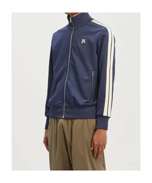 Palm Angels Logo Embroidered Zip-up Jacket