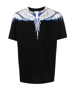 MARCELO BURLON COUNTY OF MILAN Wings Printed Crewneck T-shirt - Black