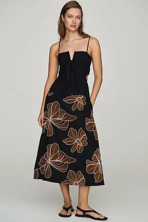 Endless Rose Embroidered Cotton Midi Dress