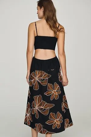 Endless Rose Embroidered Cotton Midi Dress