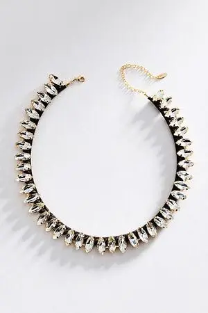 Anthropologie Crystal Choker Necklace - Chocolate