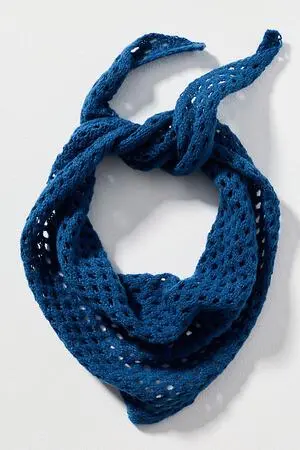 Anthropologie Triangle Knit Hair Scarf - Blue