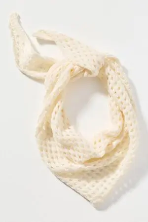 Anthropologie Triangle Knit Hair Scarf - Cream