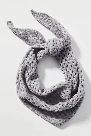 Anthropologie Triangle Knit Hair Scarf - Grey