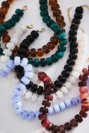 Anthropologie Chunky Beaded Necklace Black