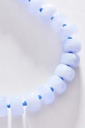 Anthropologie Chunky Beaded Necklace - Blue