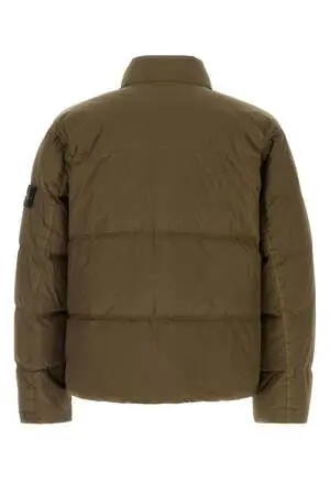 Stone Island Khaki Nylon Down Jacket
