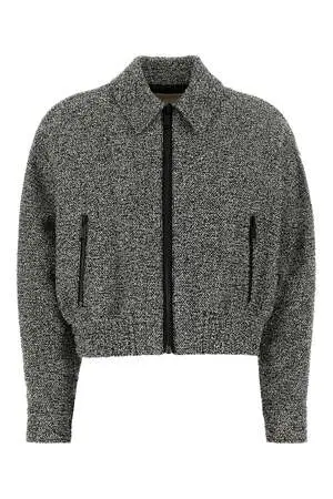 Michael Kors Two-tone Tweed Bomber Jacket - White