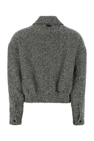 Michael Kors Two-tone Tweed Bomber Jacket