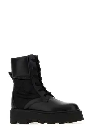 Moncler Leather And Fabric Aurea Ankle Boots