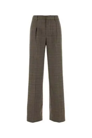 PT TORINO Lola Embroidered Wool Blend Tartan Pants