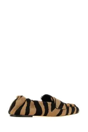 STUART WEITZMAN Printed Calf Hair Bryant Loafers - White