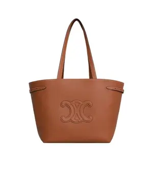 Celine Medium Cabas Anas Cuir Triomphe In Grained Calfskin - Tan