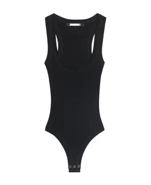 Jacquemus Ribbed Sleeveless Bodysuit - Black