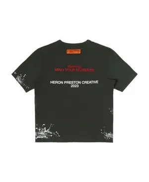 Heron Preston Paint Splatter Detailed Crewneck T-shirt