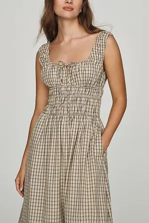 NIA Smocked Bodice Midi Dress
