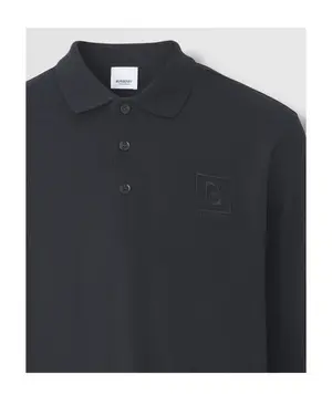 Burberry Letter Pattern Long-sleeved Polo Shirt