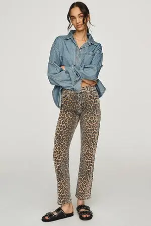 RE/DONE Blondie Mid-rise Cropped Straight-leg Jeans - Leopardo