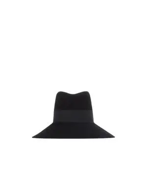 Saint Laurent Felt Hat With Gros Grain Ribbon - Black