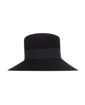 Saint Laurent Felt Hat With Gros Grain Ribbon