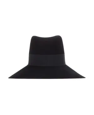 Saint Laurent Felt Hat With Gros Grain Ribbon