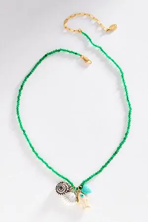 Clare V. Beaded Charm Necklace - Multi