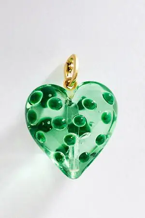 Clare V. Polka Dot Heart Charm - Mint